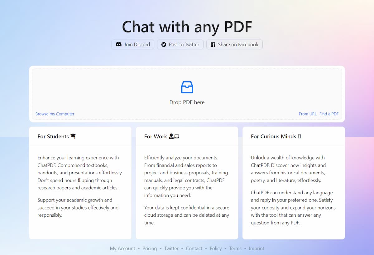 ChatPDF: La inteligencia artificial que simplifica la lectura de documentos - DimensionIA
